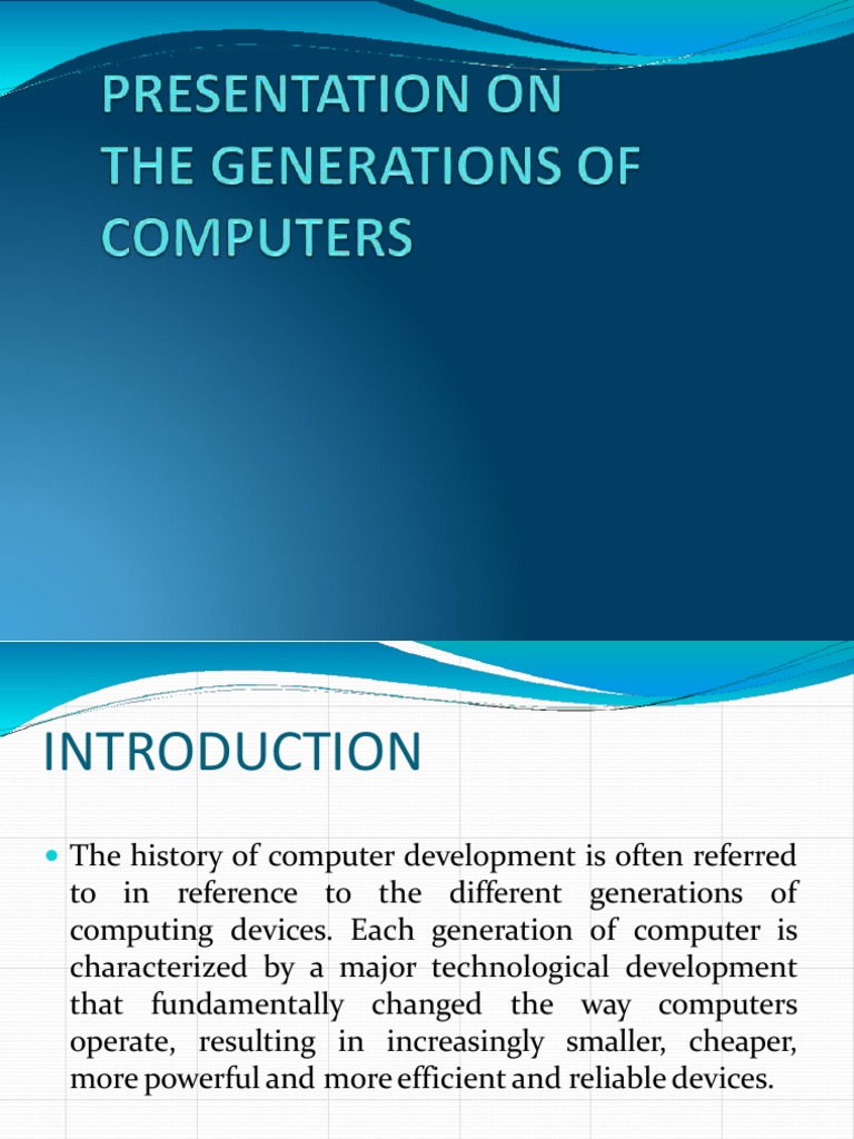Computers Generations | PDF | Computer Hardware | Computer Science