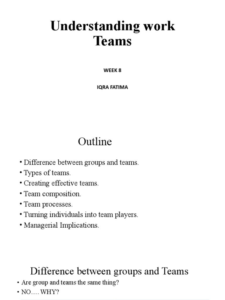 Understanding Work Teams | PDF | Leadership | Behavioural Sciences