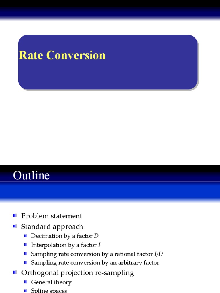Sampling Rate Conversion | PDF | Sampling (Signal Processing ...