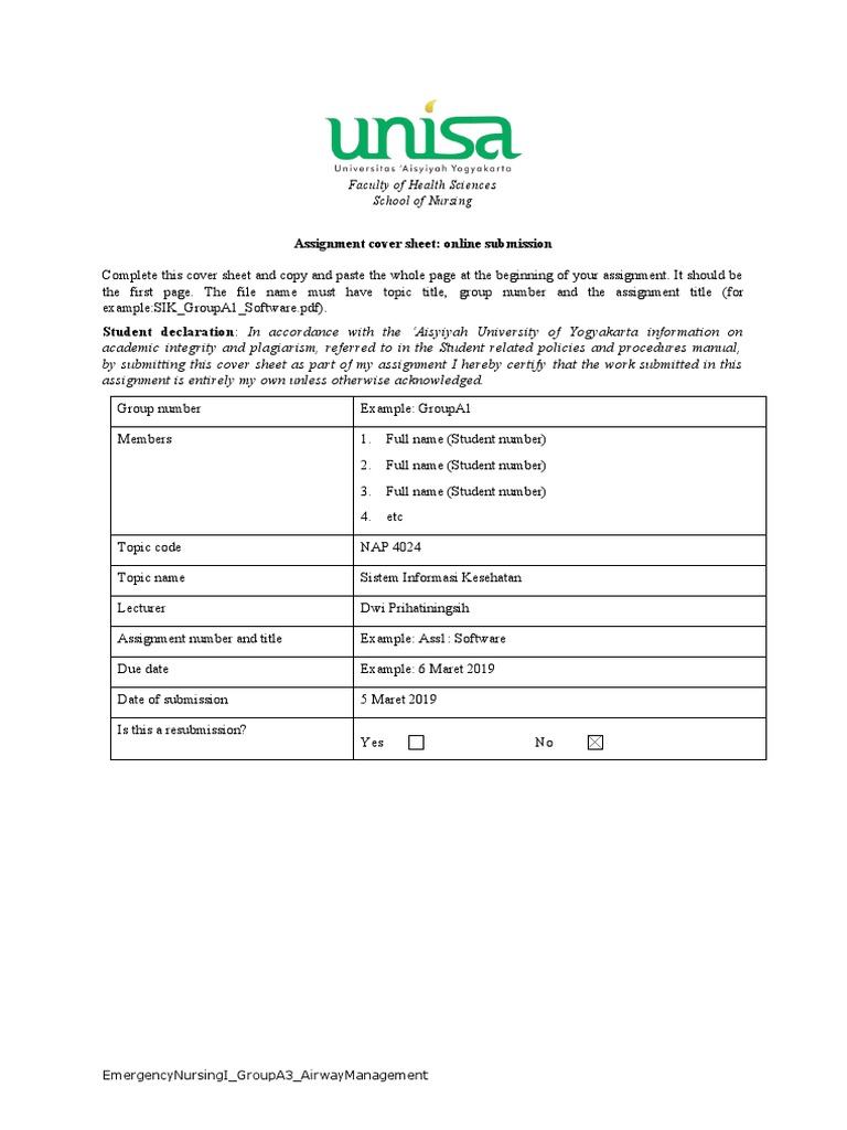 Health Sciences Assignment Cover Sheet | PDF | Computers