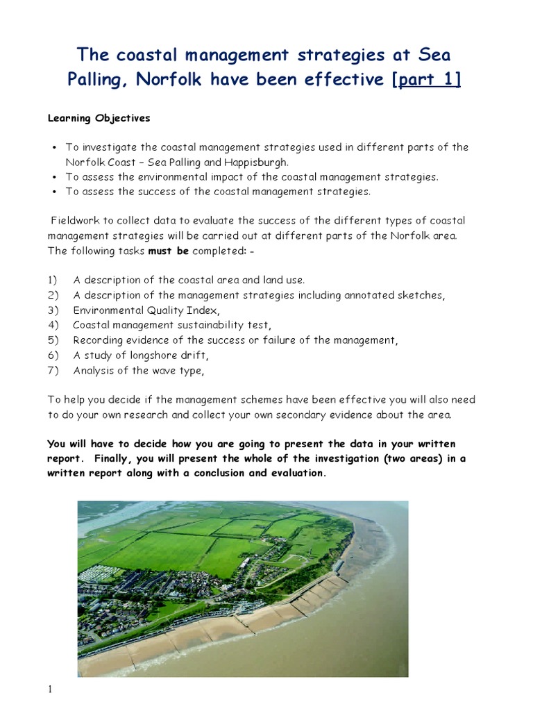 IGCSE Geography Virtual Fieldwork - The Norfolk Coast Sea Defences ...