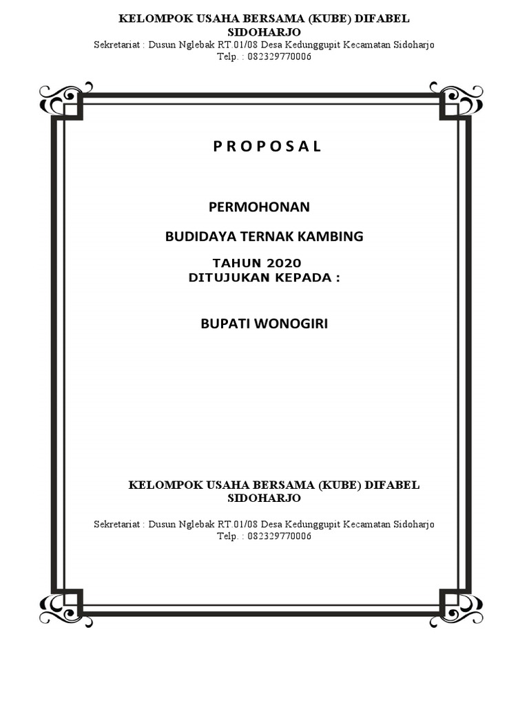 Proposal KUBE DIFABEL SIDOHARJO | PDF