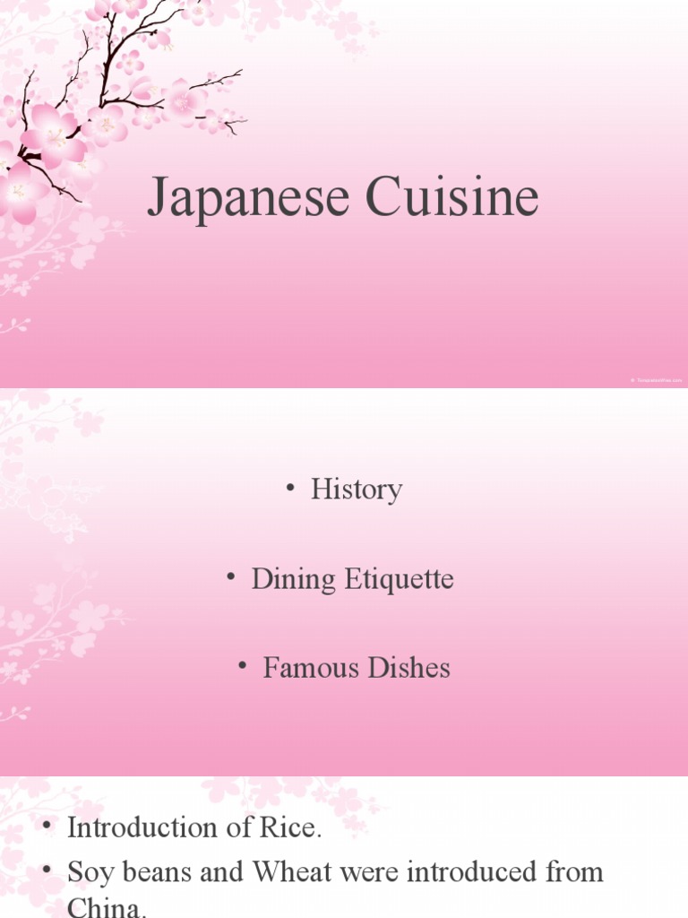 Introduction to Japanese Cuisine | PDF