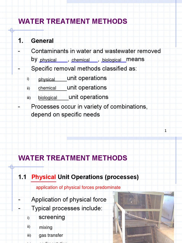 Water Treatment Methods Water Treatment Methods: G L General | PDF ...