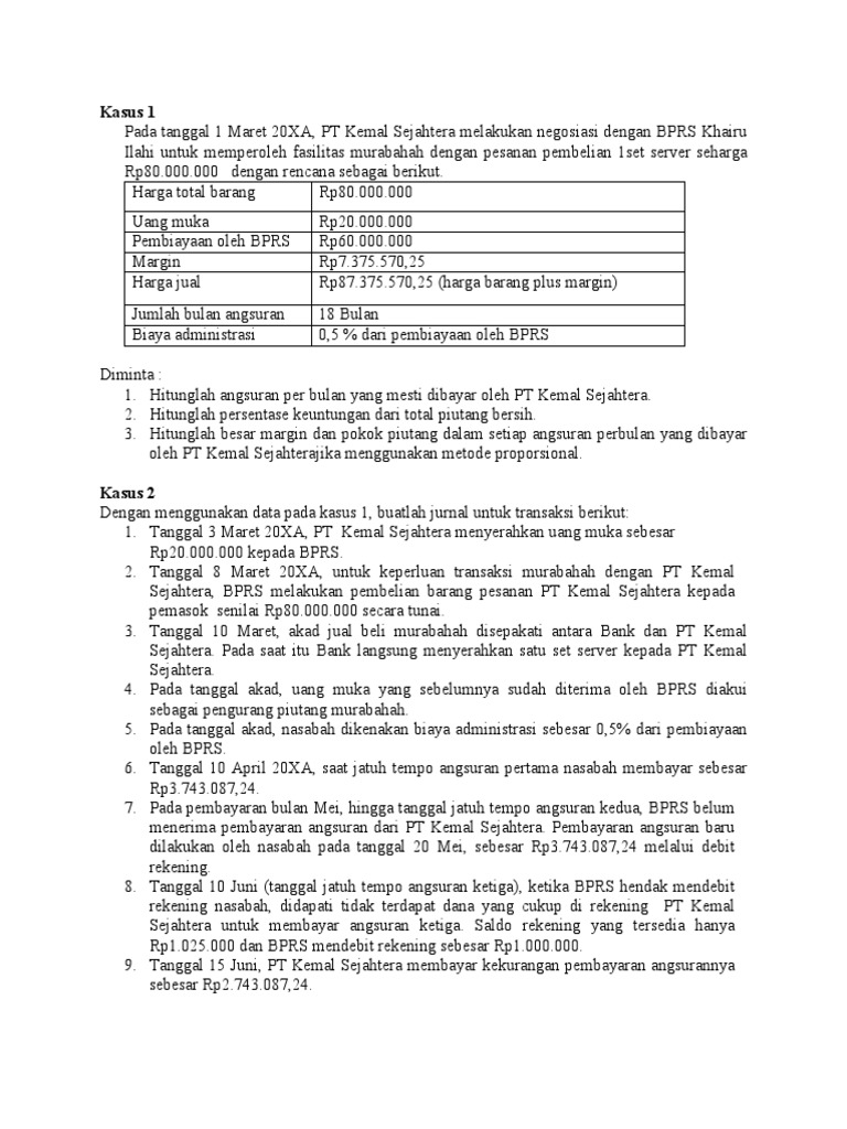 Latihan Murabahah 2021 | PDF | Hukum