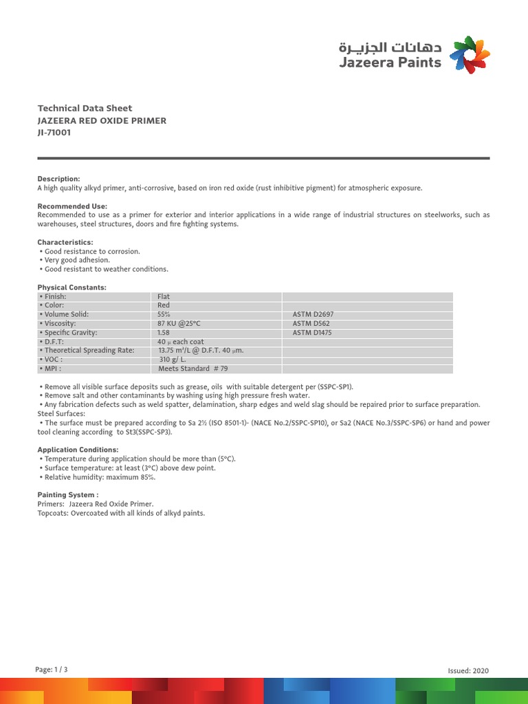 2020.10.04-AL JAZEERA-Red Oxide Primer (JI-71001) | PDF | Paint | Materials