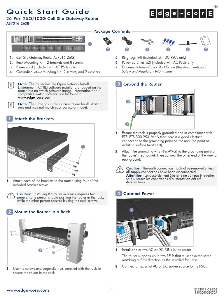 Quick Start Guide: 26-Port 25G/100G Cell Site Gateway Router Package ...