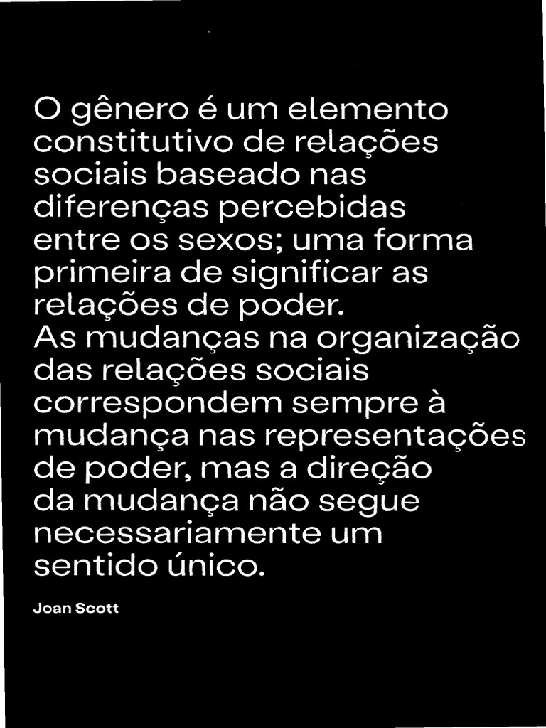 SCOTT, Joan. Gênero, Uma Categoria Útil para Análise Histórica | PDF ...