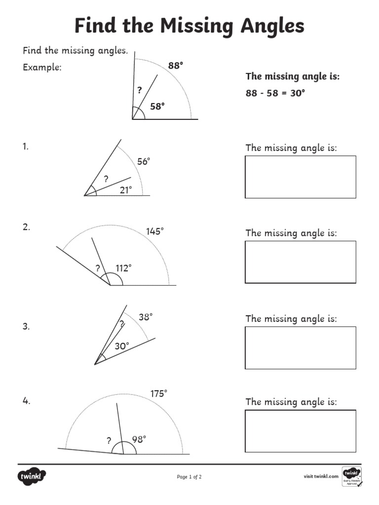 Missing Angles Worksheet Answers | PDF