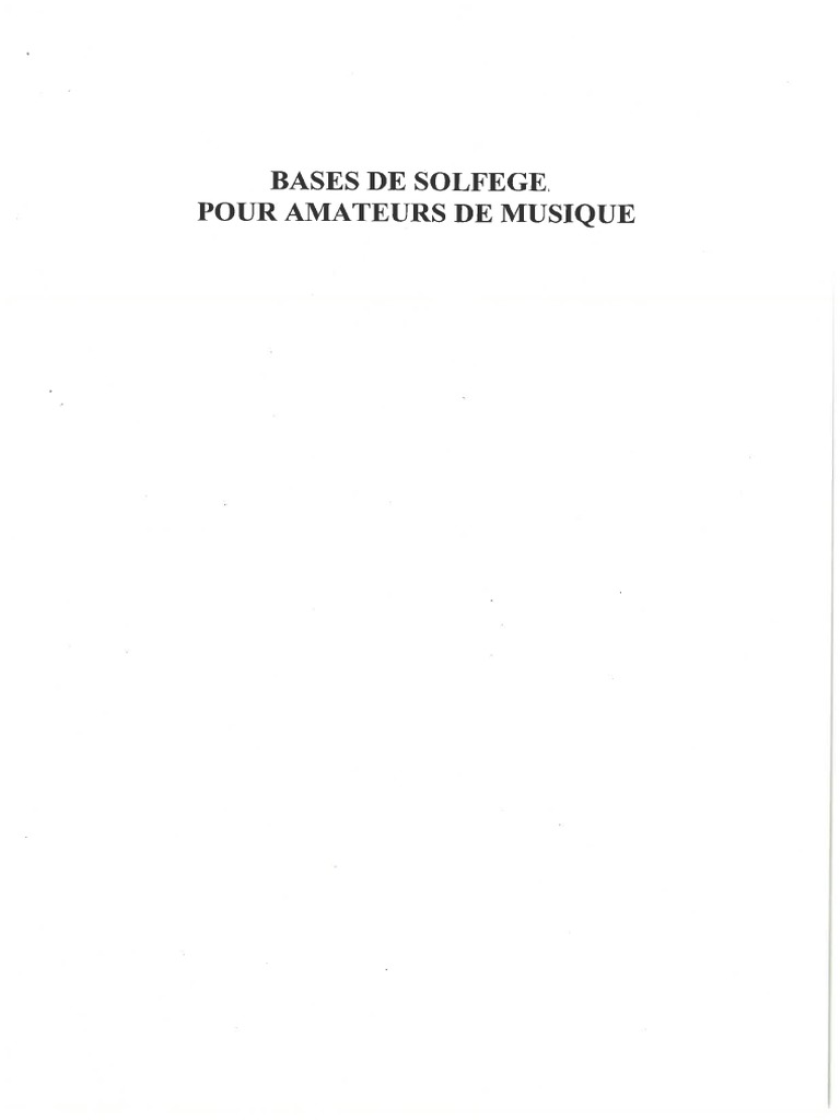 Bases de Solfège Pour Les Amateurs | PDF