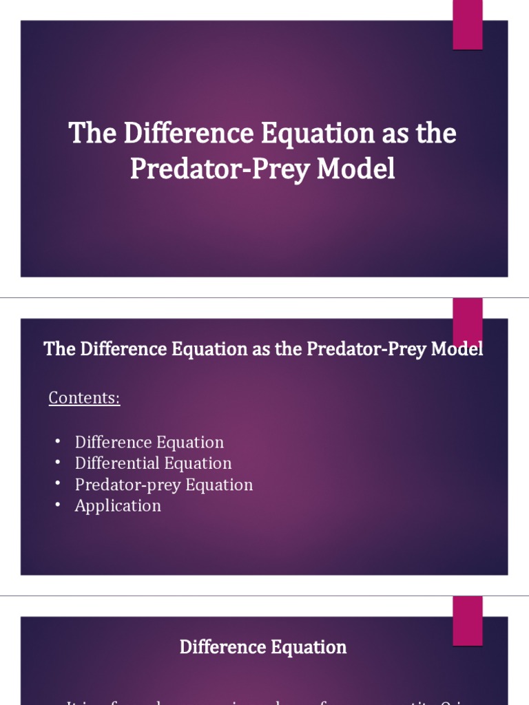The Difference Equation As The Predator-Prey Model | PDF | Recurrence Relation | Predation