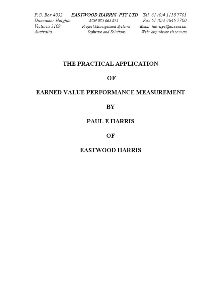 Earned Value020820 EVPM Presentation EH Format | PDF