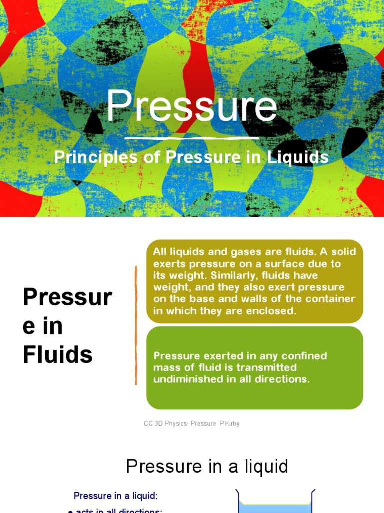 Pressure in Liquid | PDF | Pressure | Liquids