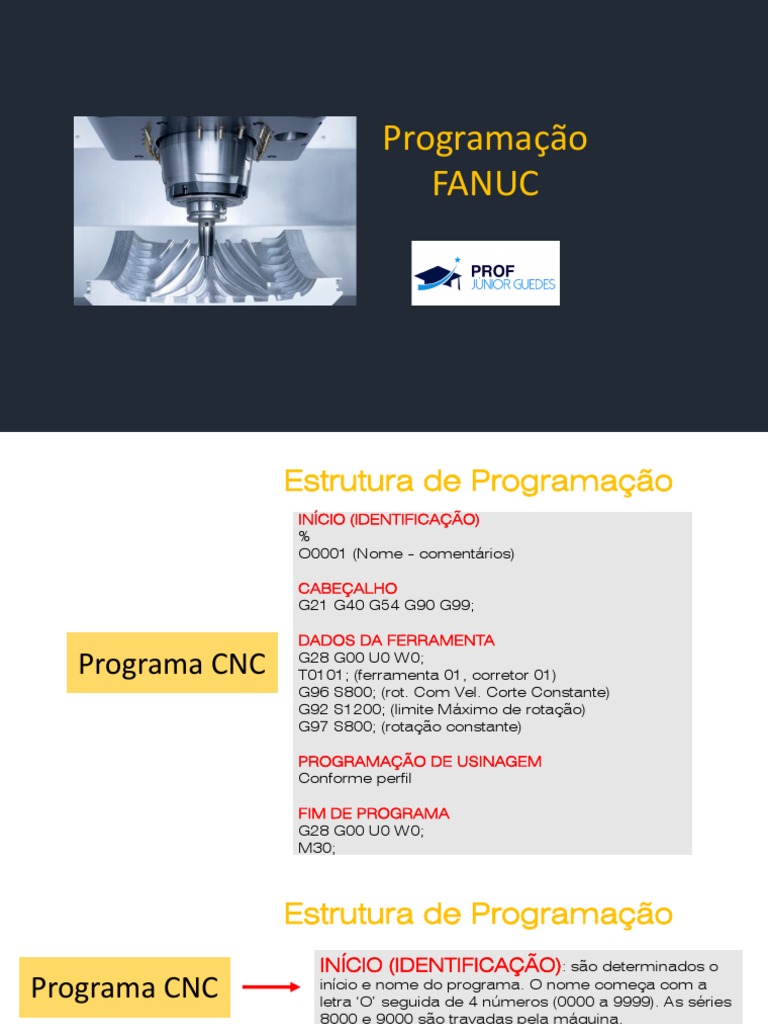 Aula Remota 04 - Programação Fanuc | PDF | Velocidade | Ensino de ...