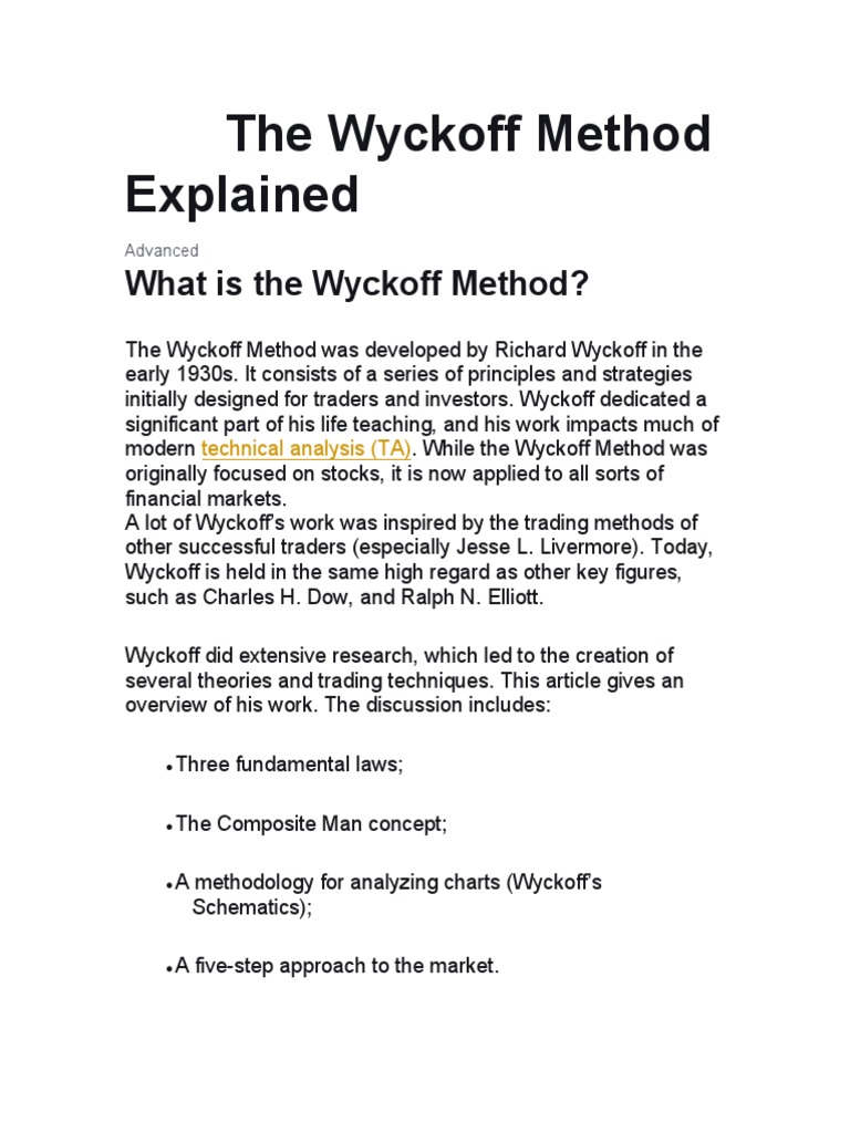 The Wyckoff Method Explained | PDF