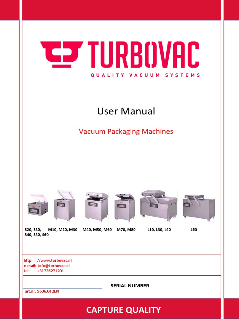 User Manual for Turbovac Vacuum Packaging Machines: Comprehensive Guide ...