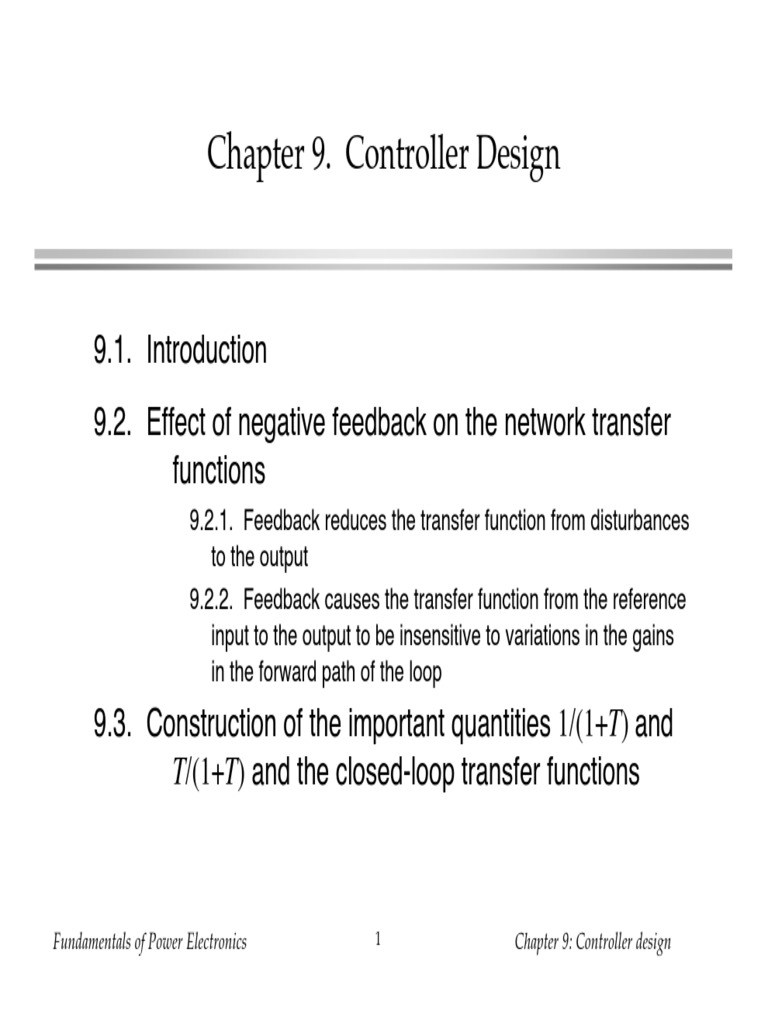 Chapter 9. Controller Design: 9.2. Effect of Negative Feedback On The ...