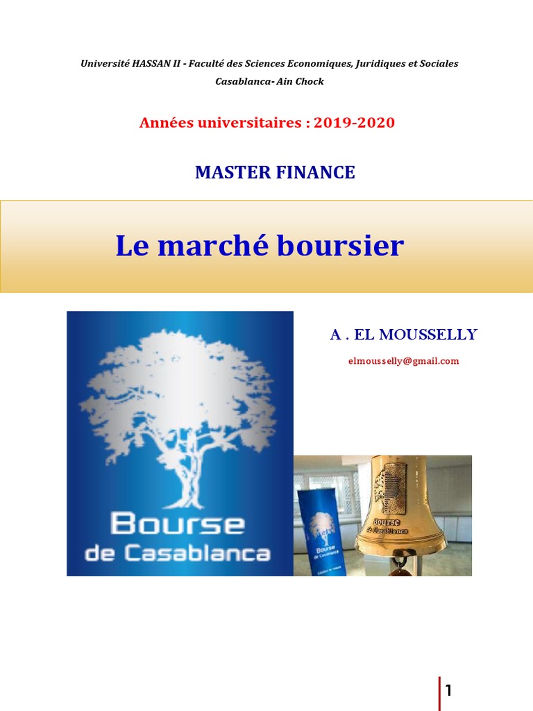 01 - Cours - Bourse Casa - 2020 | PDF | Action (Finance) | Obligation ...