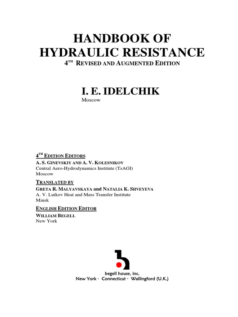 Handbook of Hydraulic Resistance by I. E. Idelchik | Download Free PDF ...