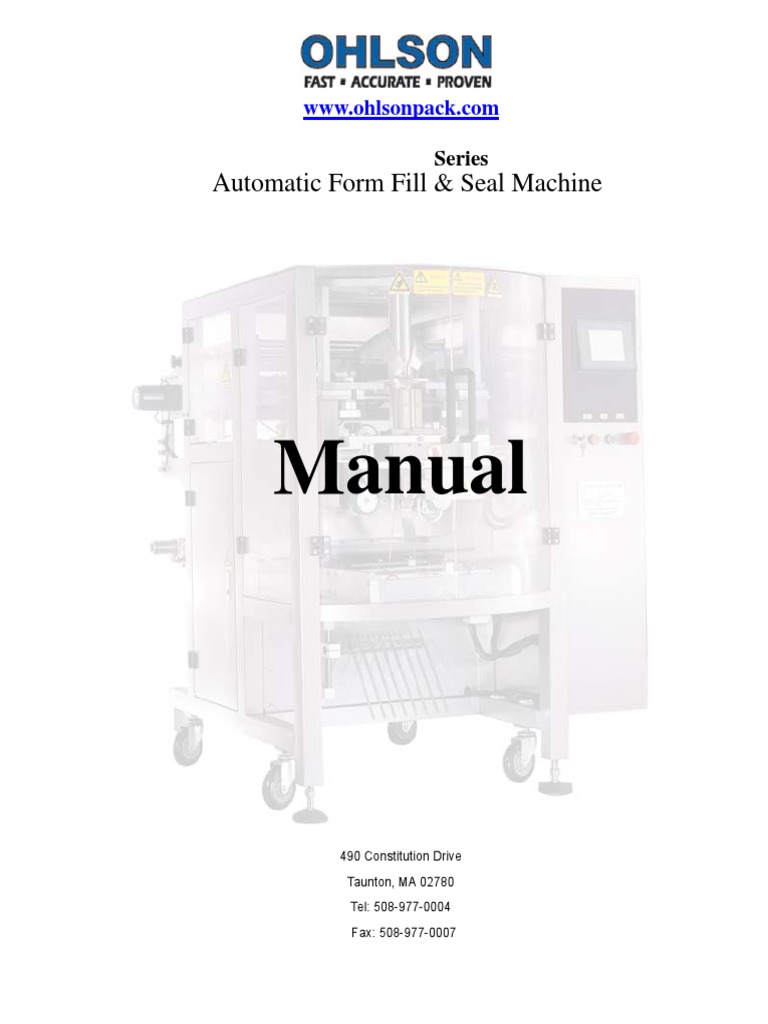 Ohlson VFFS Manual | PDF | Power Supply | Switch