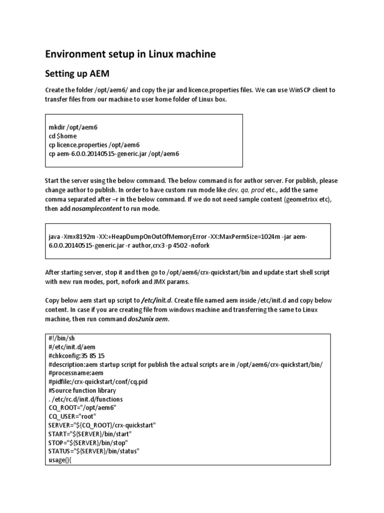 Environment Setup in Linux Machine | PDF | Apache Http Server | Software