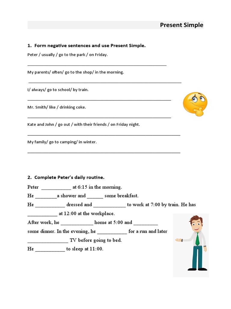 Form Negative Sentences and Use Present Simple | PDF