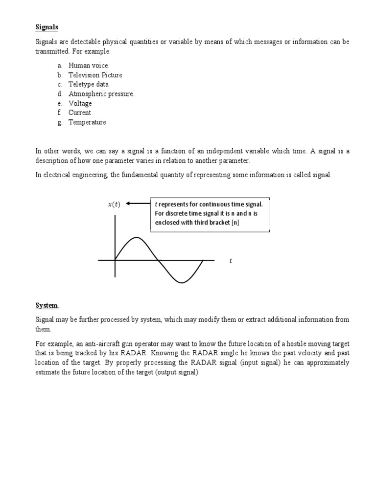 1.1 (Signals & Systems) | PDF | Discrete Time And Continuous Time ...