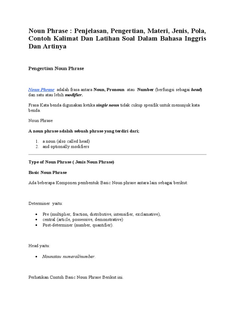 Noun Phrase 2 | PDF