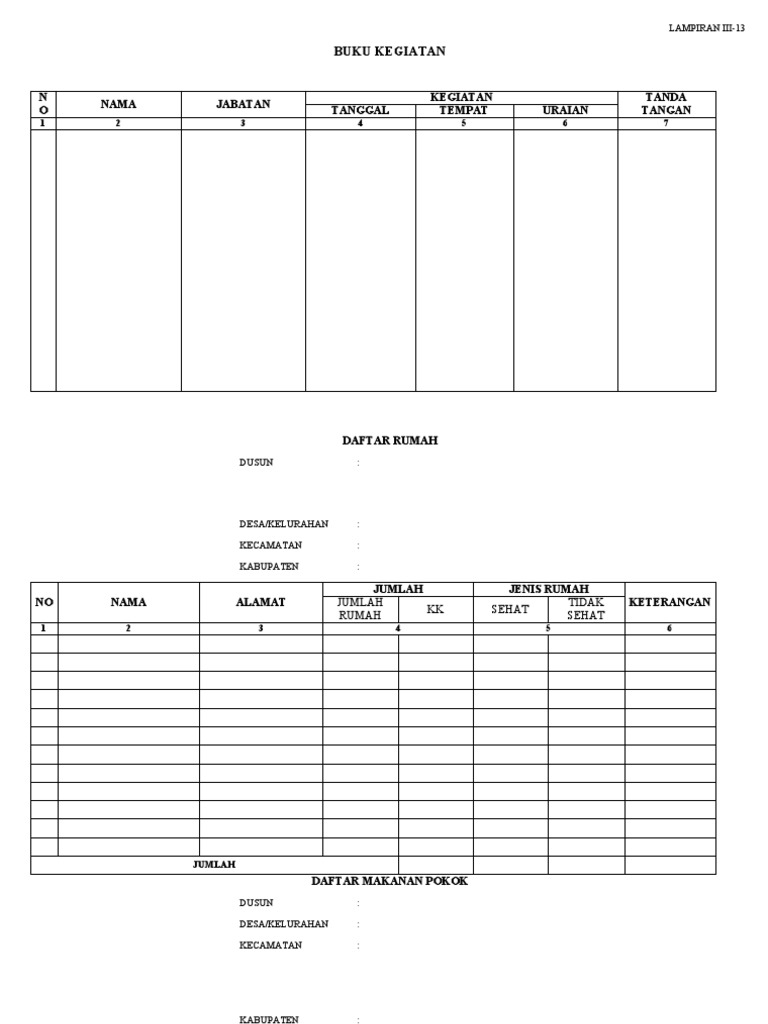 Buku Kegiatan PKK | PDF