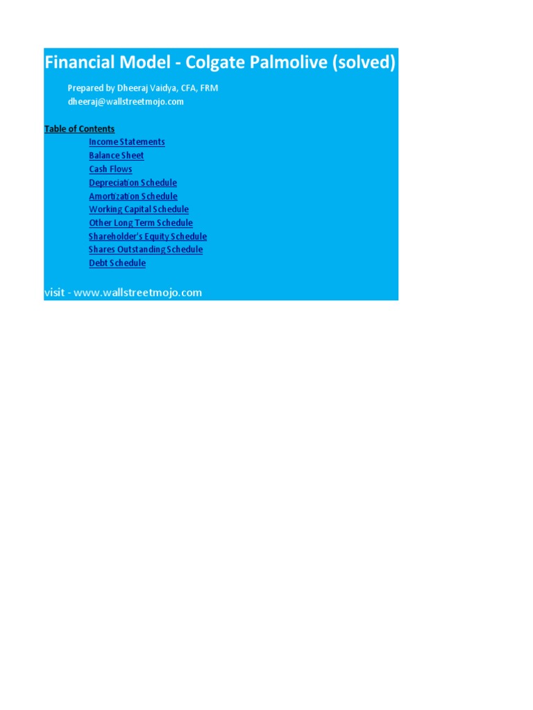 Colgate-Palmolive Financial Overview | PDF | Working Capital | Equity ...