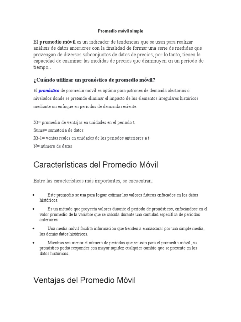 Promedio Móvil Simple | PDF | Media móvil | Science