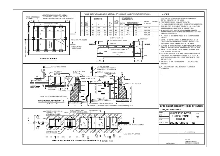 Dimensional Details and Specifications for Reinforced Concrete Septic ...