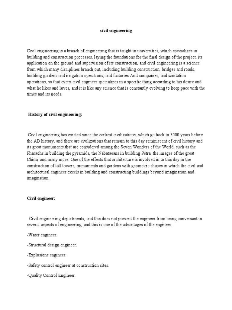 Civil Engineering | PDF | Engineering | Civil Engineering