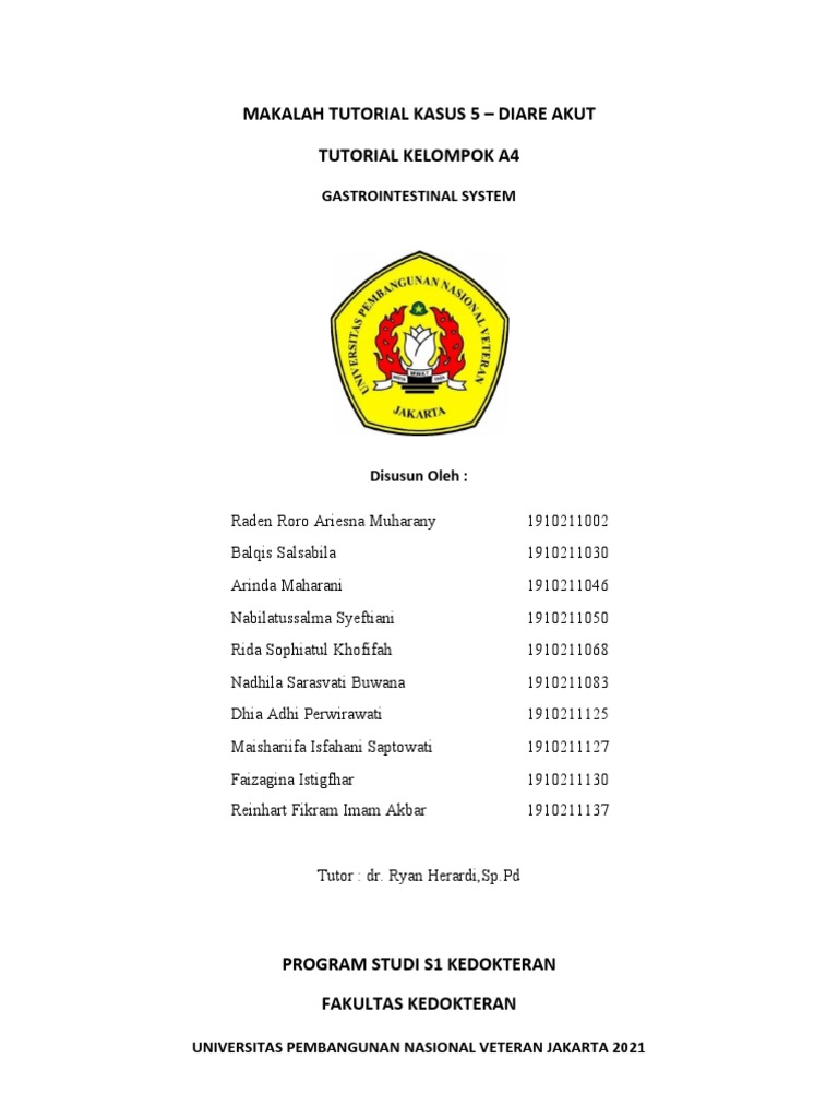 Dhia Adhi Perwirawati - A4 - Makalah Tutorial Case 5 (GIS) - DIARE AKUT | PDF | Kesehatan ...