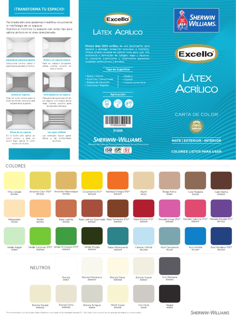 Carta de Color Excello Látex | PDF