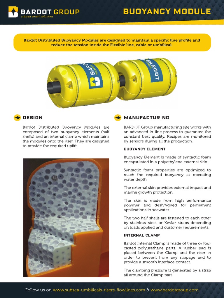 Datasheet - Buoyancy Module Copyright Bardot Group | PDF