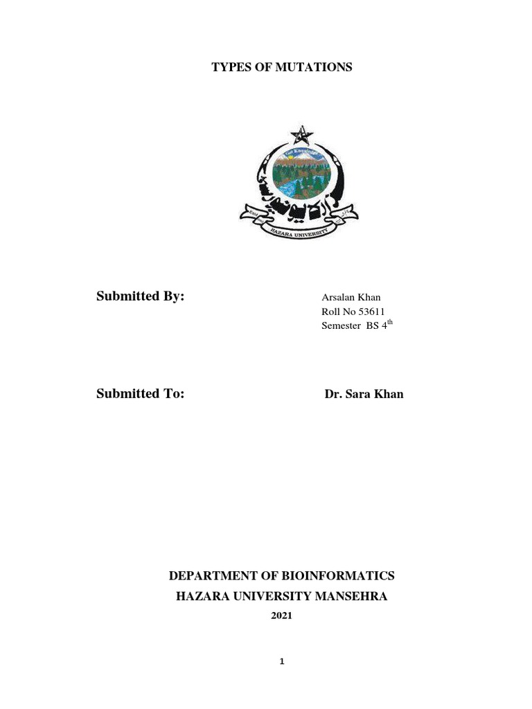 Types of Mutations | PDF | Gene | Mutation
