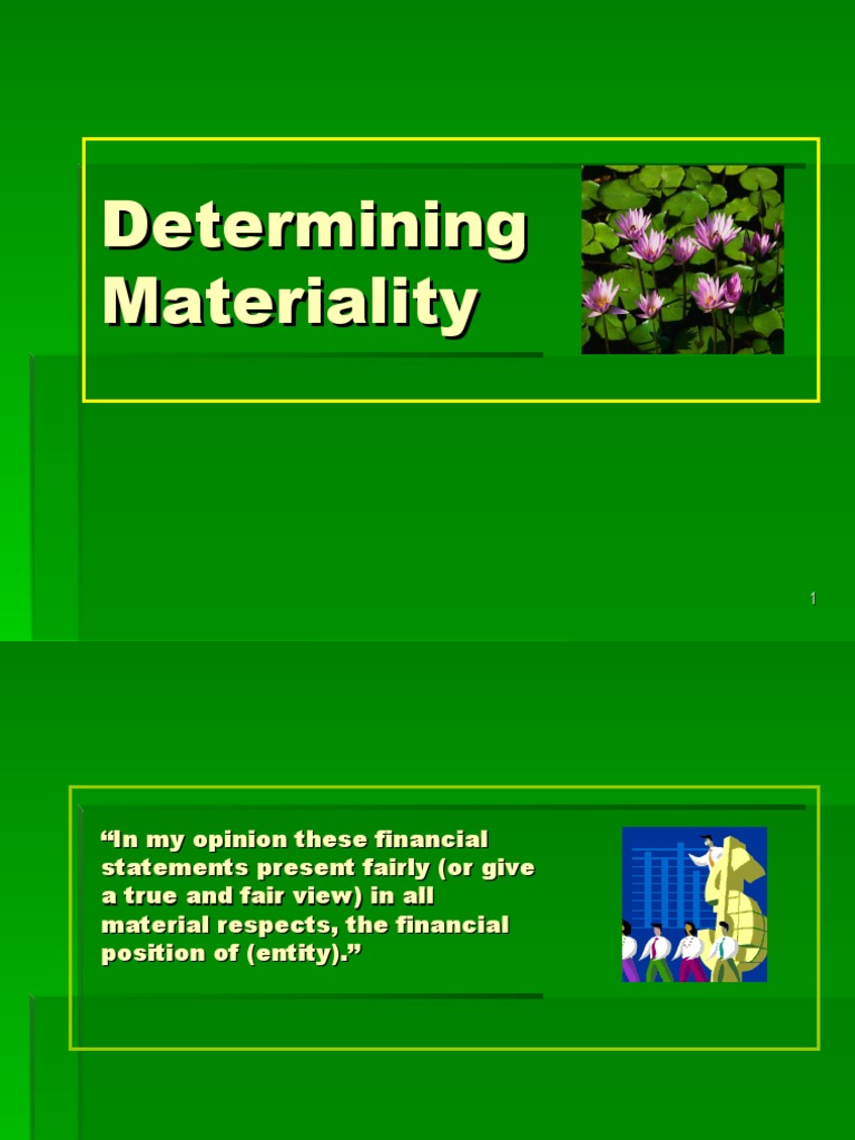 07-Determining Materiality | PDF | Financial Audit | Financial Services