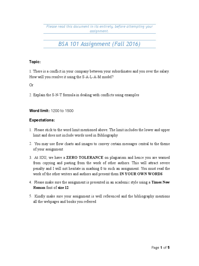 BSA 101 Assignment Guide | PDF | Plagiarism | Science