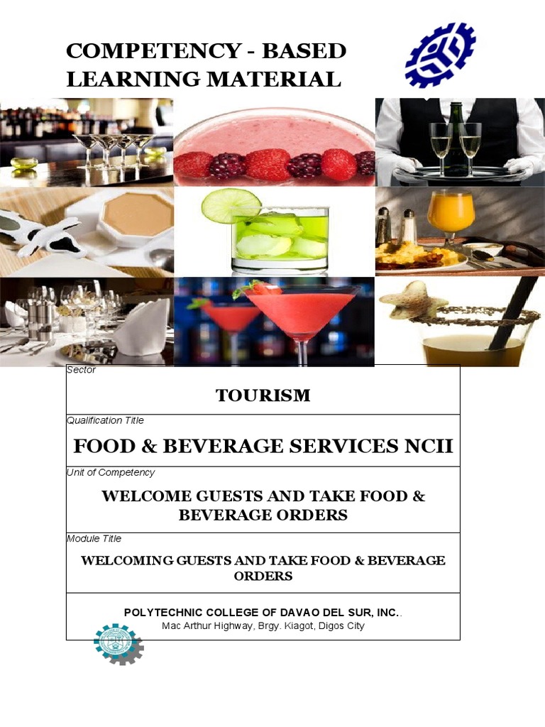 Cblm-Tesda Welcome - Guests - and - Take - Food - and - Beverag | PDF ...