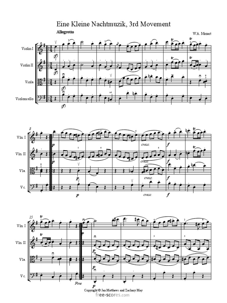 Eine Kleine Nachtmusik - 3 Movimento | PDF | Classical Compositions ...