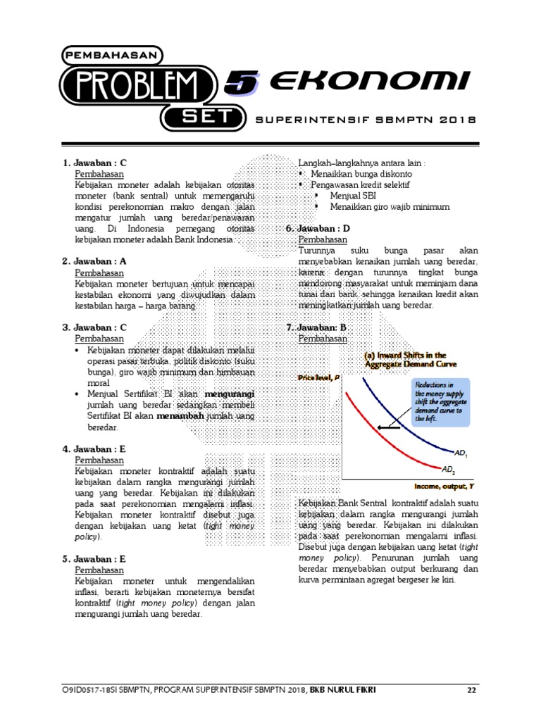 Ekonomi Problem Set 05 Si Sbmptn 2018 Bkb Nurul Fikri Pdf