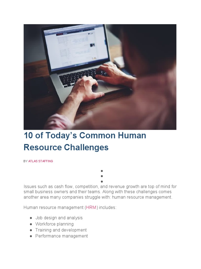 10 of Today's Common Human Resource Challenges: Atlas Staffing | PDF ...