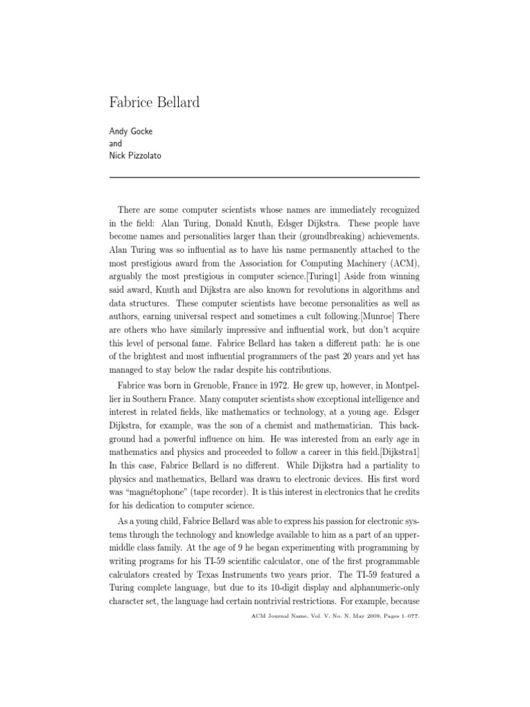 Fabrice Bellard Interview | PDF | Codec | Computer Science