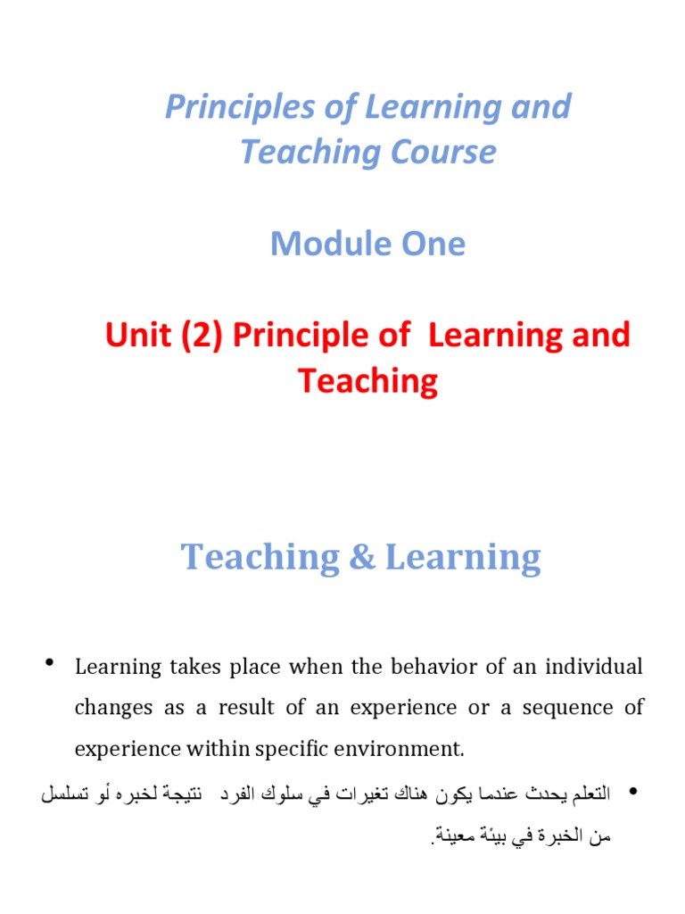 Principle of Learning and Teaching | PDF | Learning | Classroom