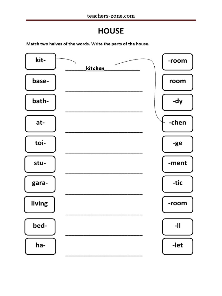 House Matching Words | PDF