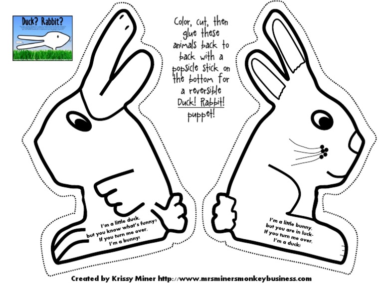 Duck Rabbit Puppet Freebie | PDF