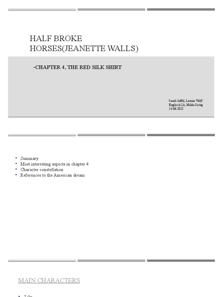 Half Broke Horses Finished | PDF