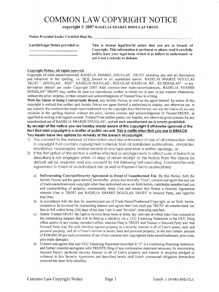 Common Law Copyright - Radelia Douglas | PDF