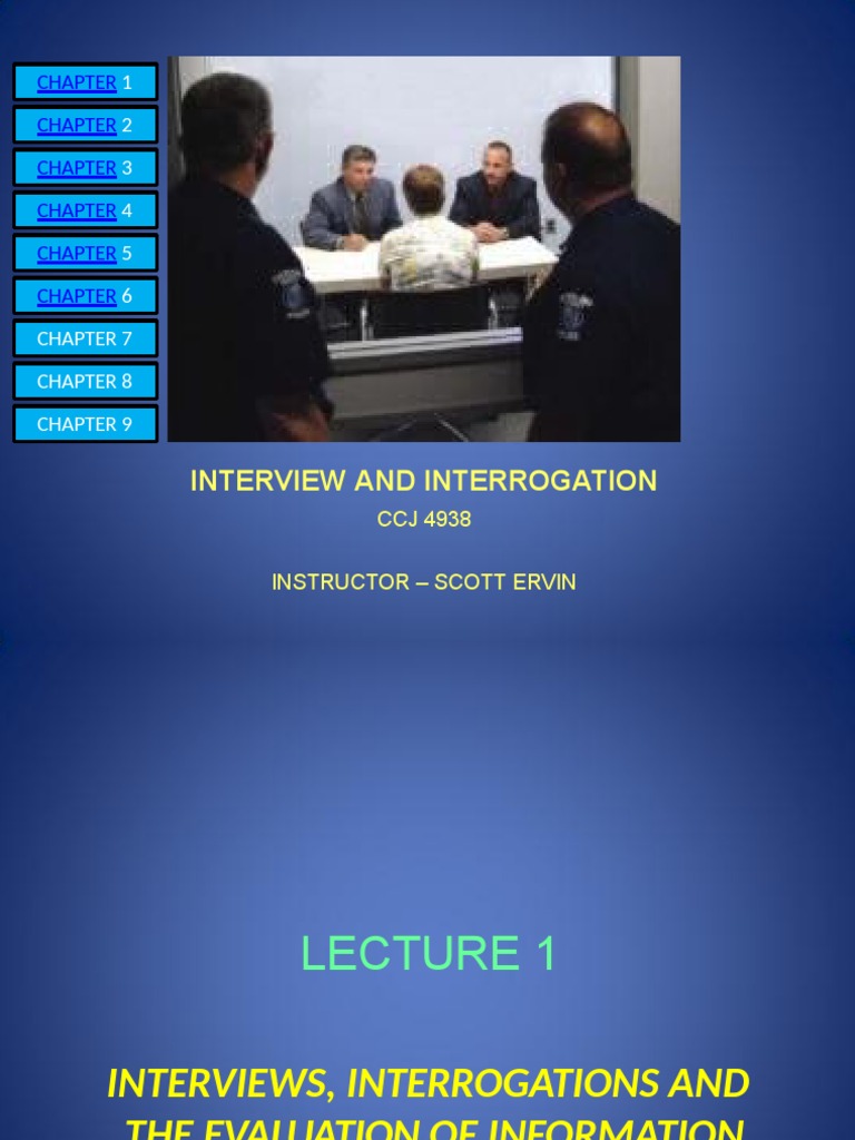 Chapters 1 Through 7 Lectures | PDF | Miranda Warning | Interrogation
